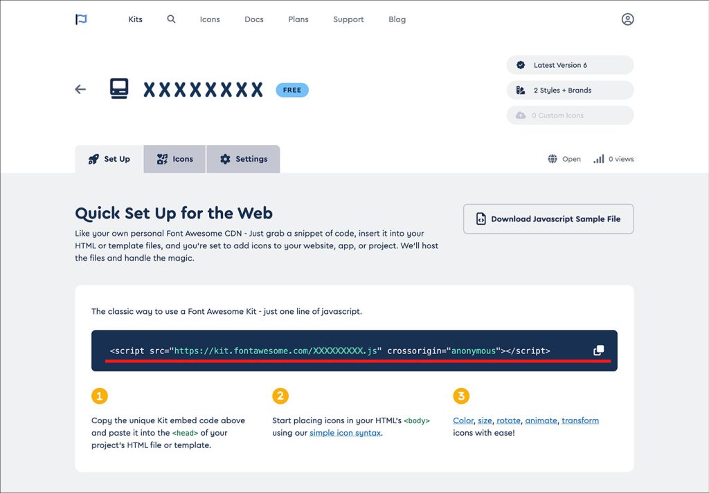 font-awesome-kit-code | Web-saku