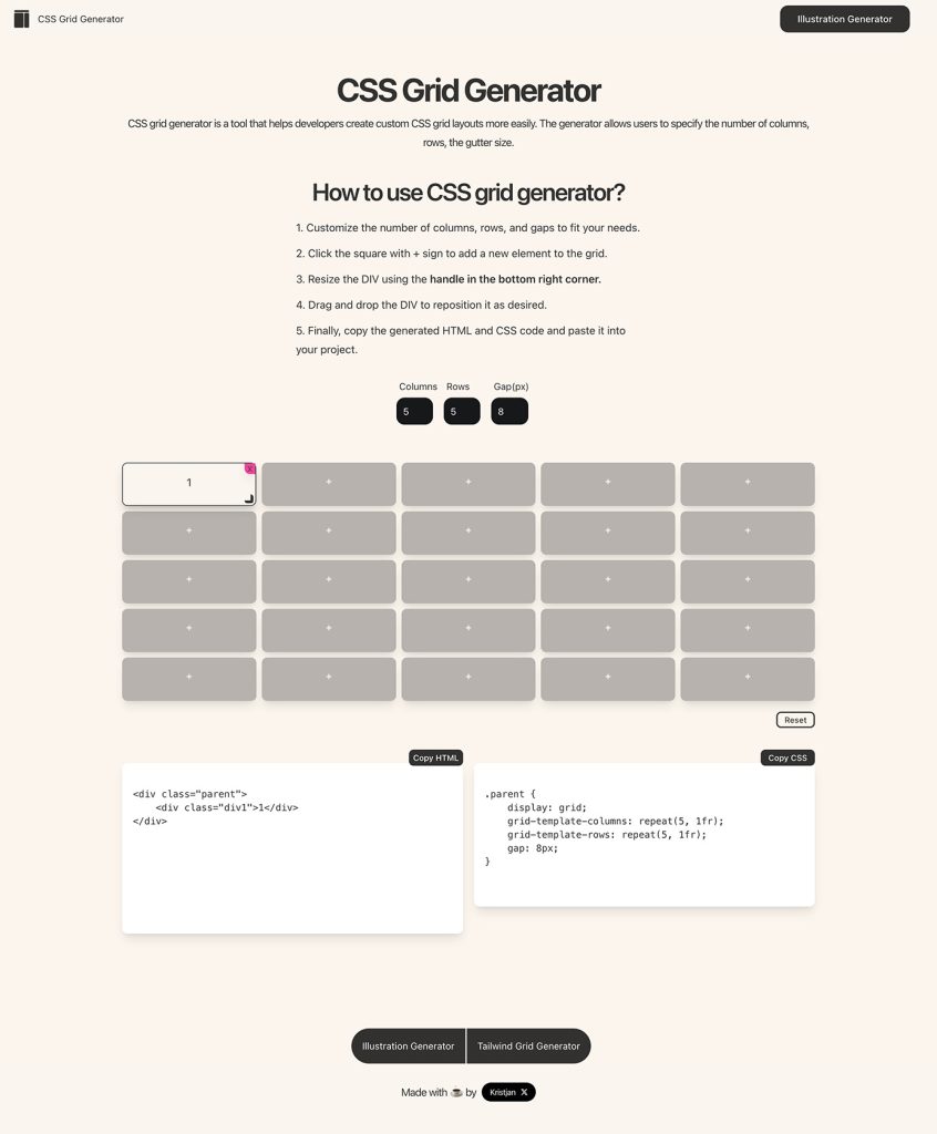 css-grid-generator-screenshot | Web-saku